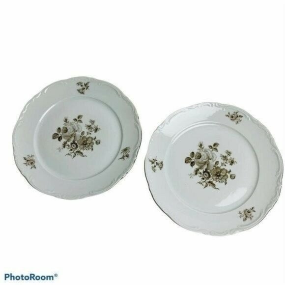 Mitterteich | Dining | Lot 2 Mitterteich China Gray Rose Dinner Plates ...